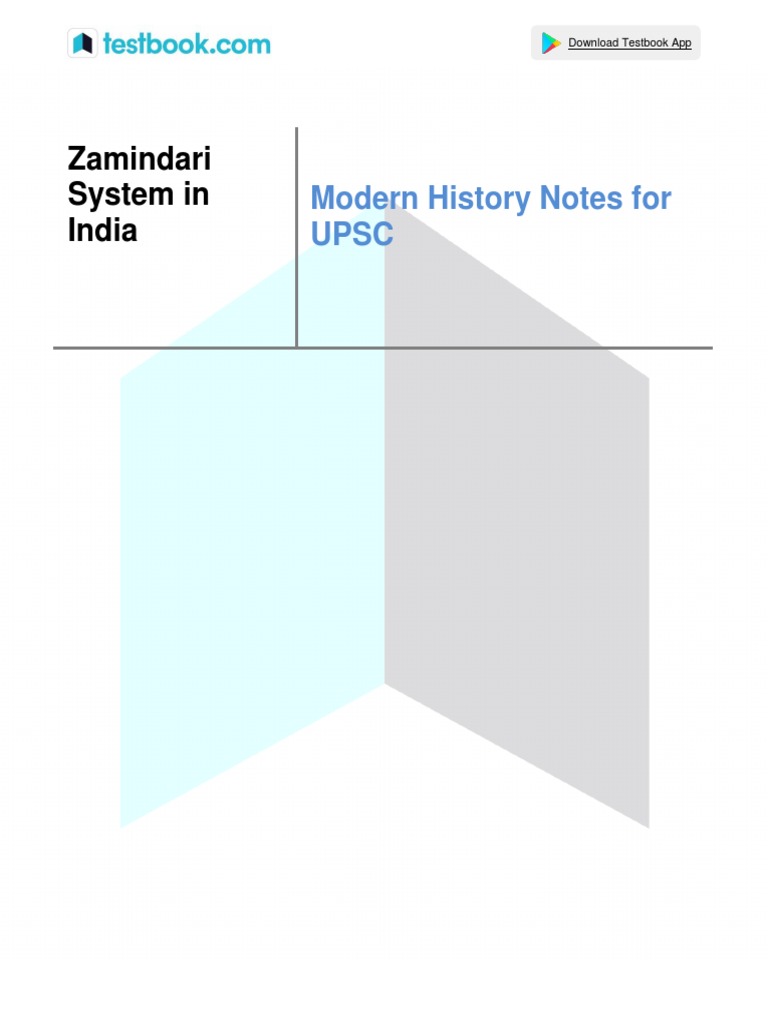 Zamindari System in India: Modern History Notes For Upsc | PDF | Indian ...