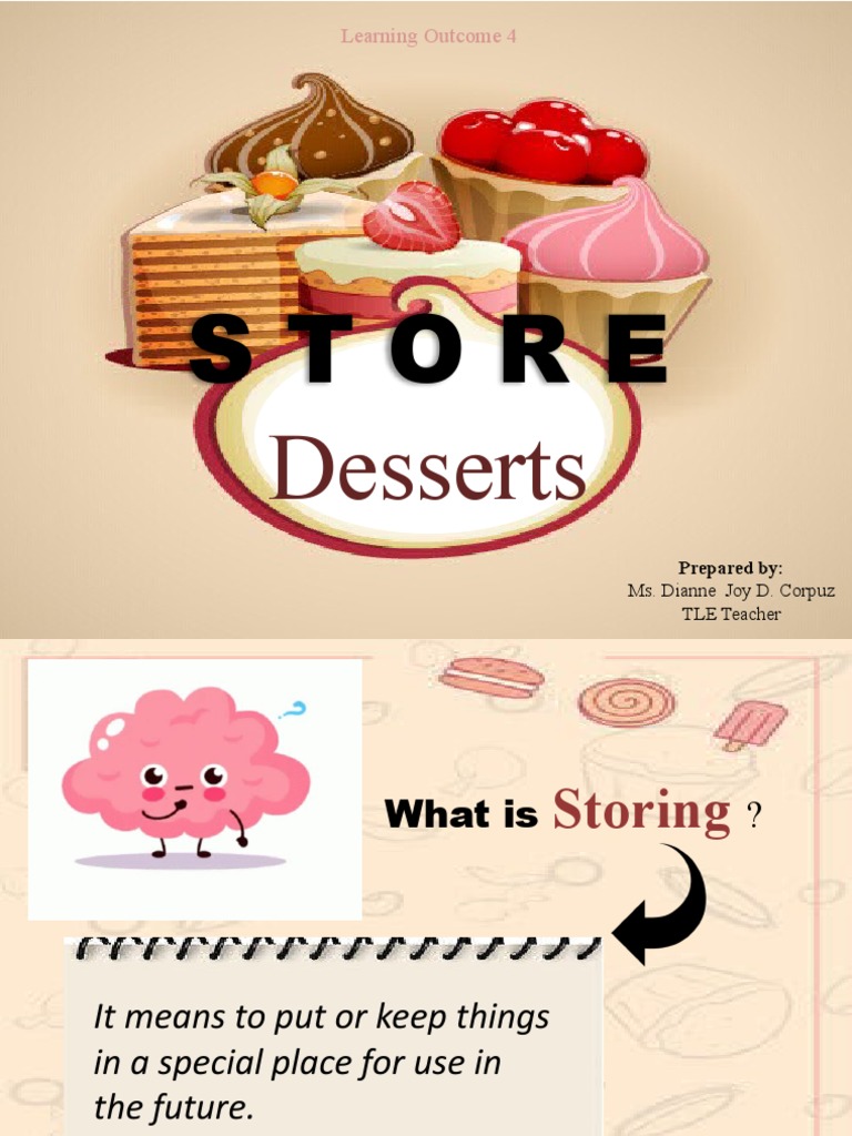 COOKERY 9 4THQ LO4 Store Desserts | PDF | Refrigerator | Egg As Food