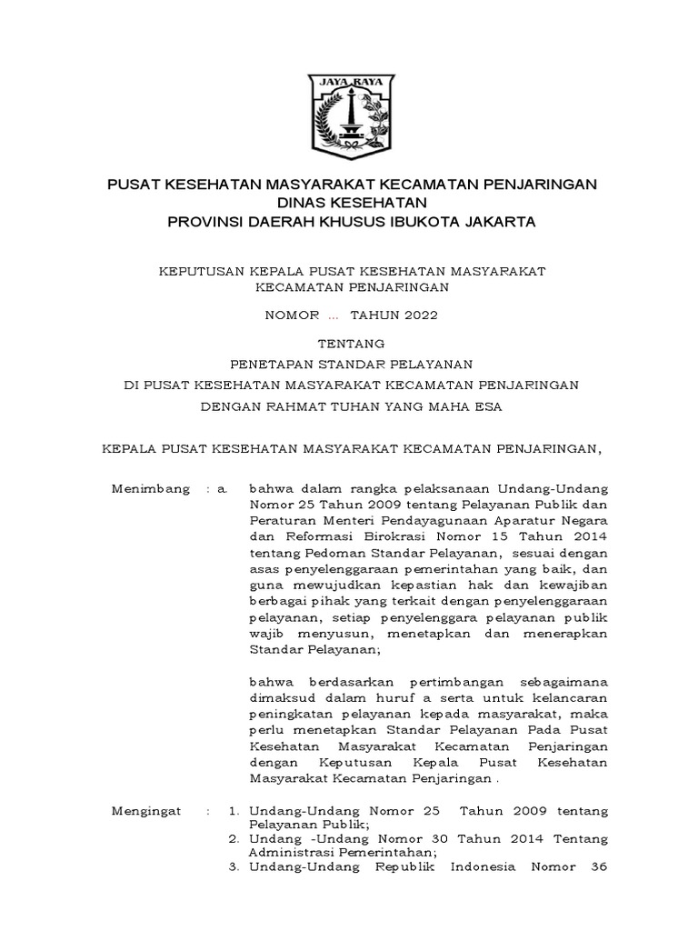 Draft SK SP PKC PENJARINGAN Edited2 | PDF