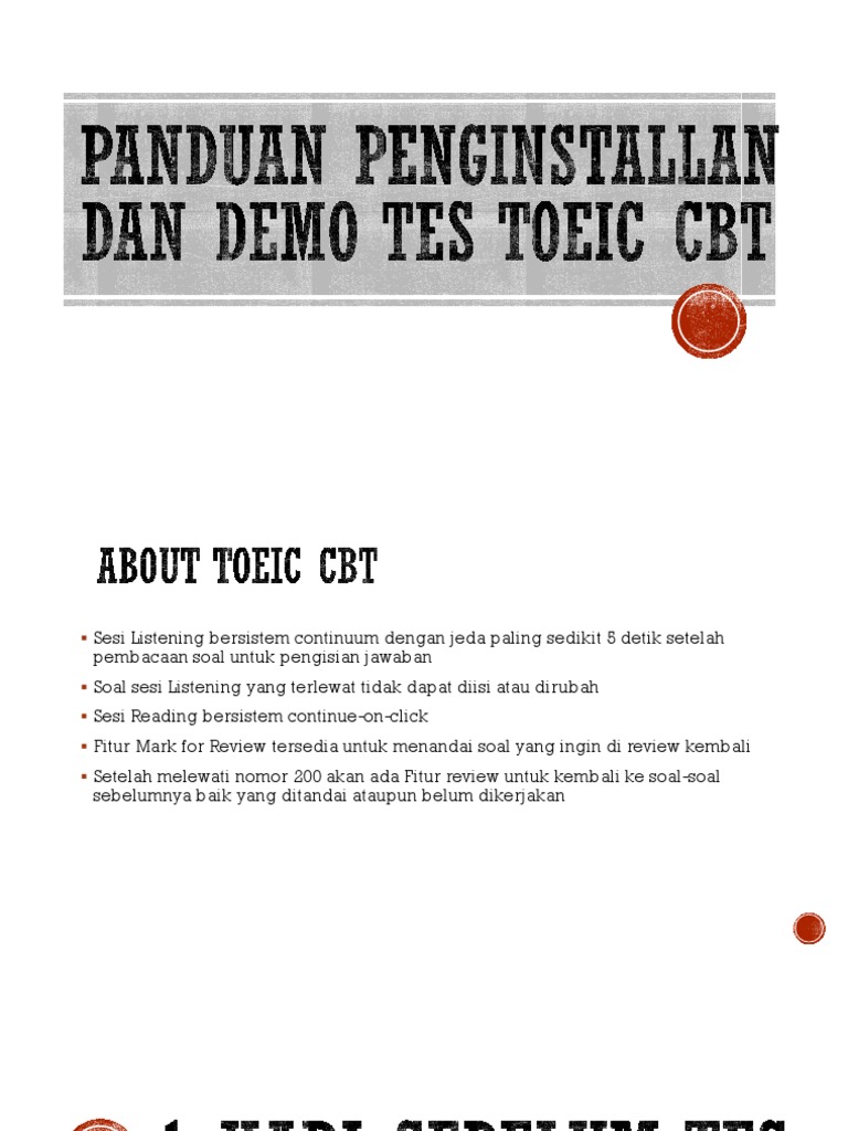 Panduan Instalasi Program TOEIC CBT From Home | PDF
