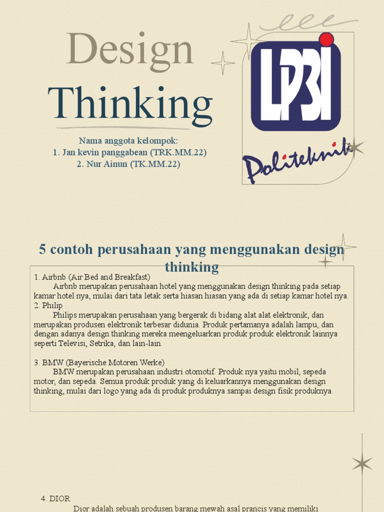 Contoh Produk Design Thinking Kreatif | PDF