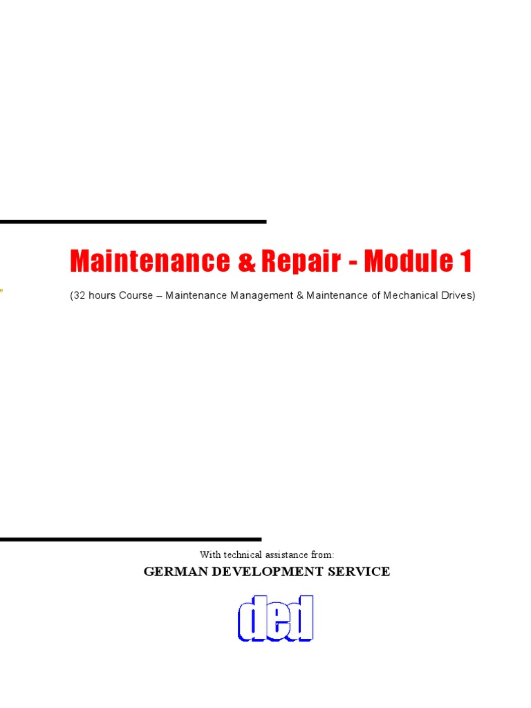 Maintenance & Repair - Module 1: German Development Service | PDF | Belt (Mechanical ...
