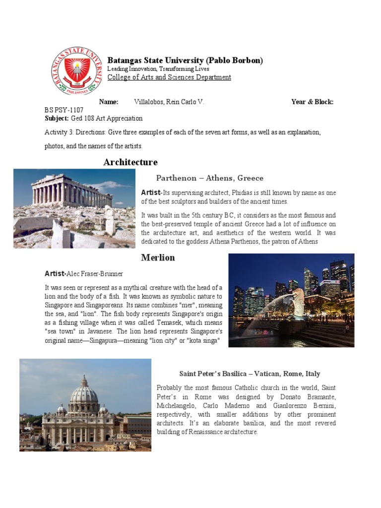 Batangas State University Art Appreciation Report | PDF