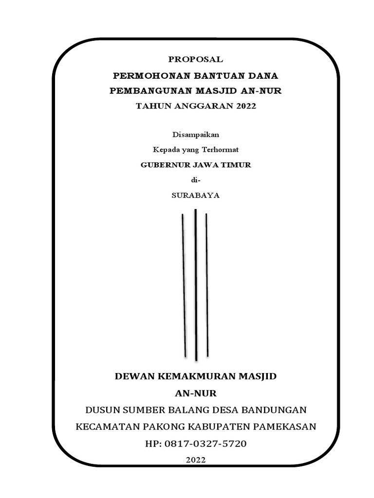 Cover Proposal Masjid | PDF