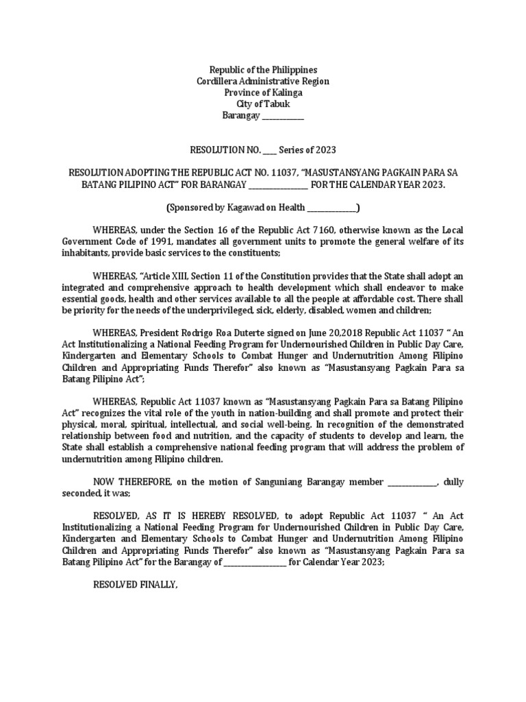 RA 11037 Masustansyang Pagkain para Sa Batang Pilipino | PDF | Malnutrition