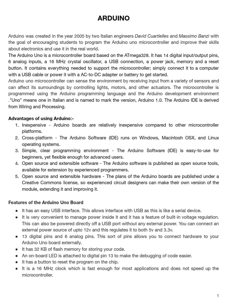 Arduino Notes | PDF | Arduino | Accelerometer