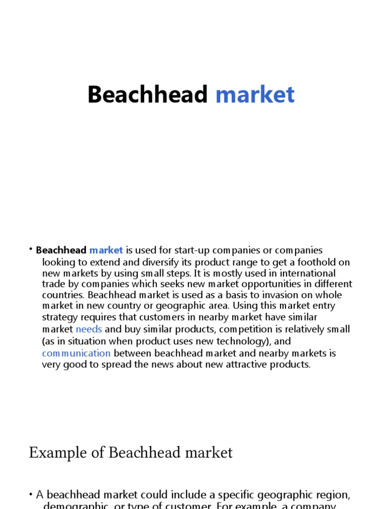 Presentation Beachead | PDF | Market (Economics) | Marketing Strategy