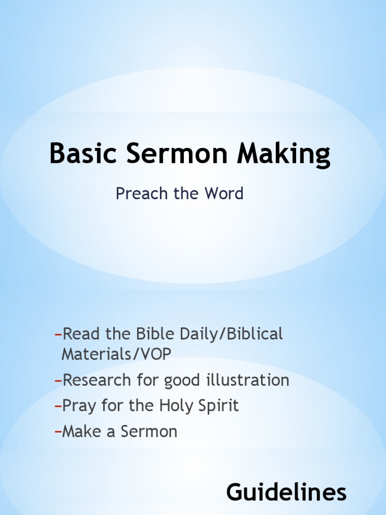 Basic Sermon Making | PDF