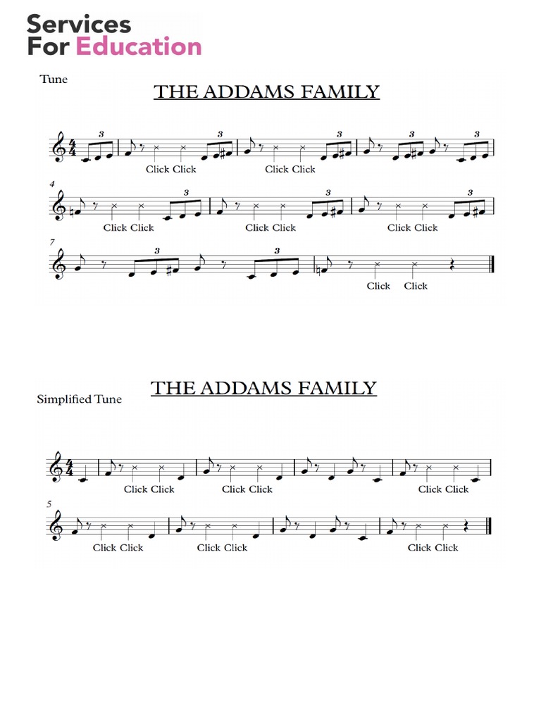 Addams Family Sheet Music All Versions | PDF