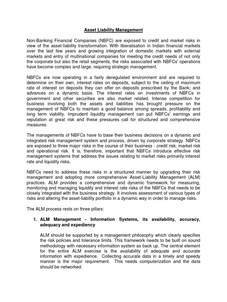ALM Strategies for NBFC Risk Management | PDF | Market Liquidity | Non ...