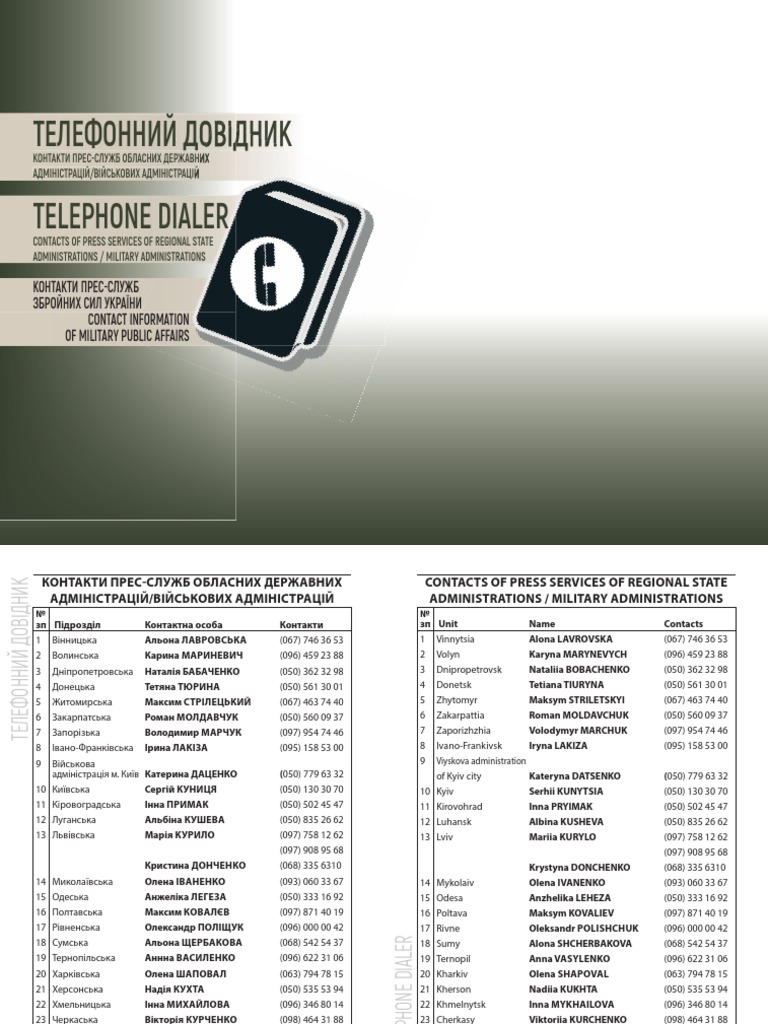 Телефонний Довідник Телефонний Довідник Телефонний Довідник Telephone Dialer | PDF