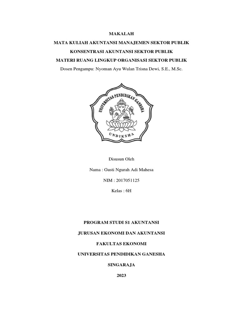Dosen Pengampu: Nyoman Ayu Wulan Trisna Dewi, S.E., M.SC | PDF | Ilmu Sosial