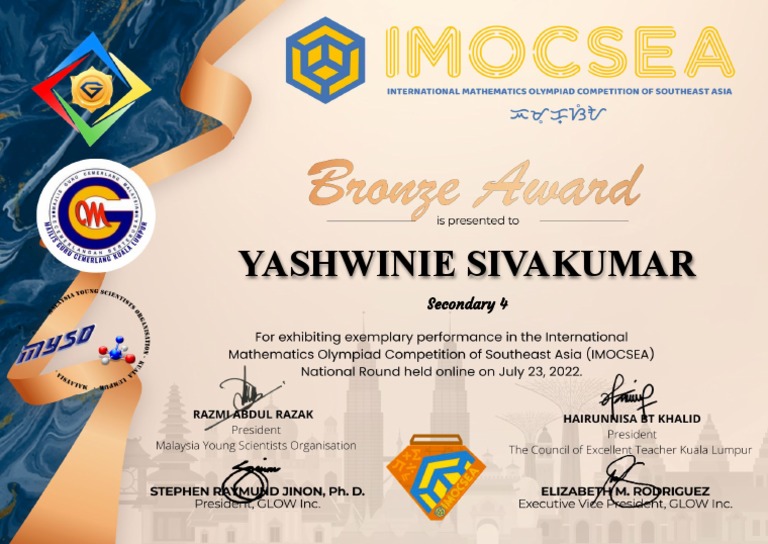 Imocsea Bronze Certificate | PDF