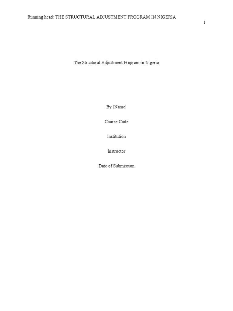 Nigerian SAP: Economic Impact Analysis | PDF | Structural Adjustment ...