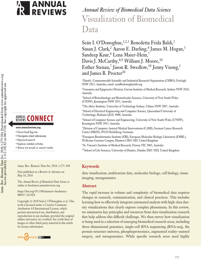 Visualisation of Biomedical Data | PDF | Visualization (Graphics) | Data