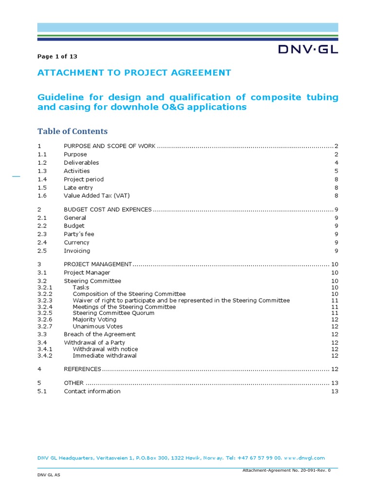 Composite Casing-Tubing JIP Attachments To Project Agreement Rev. 0 ...