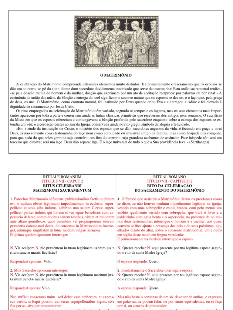 Rituale Romanum de Matrimonio Lat-Port | PDF | Missa (liturgia) | Louvor