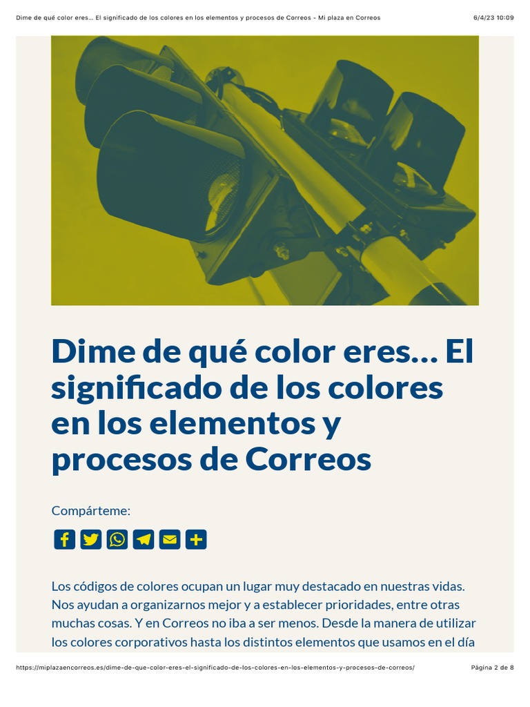 Significado de colores en Correos | PDF | Color | Semáforo