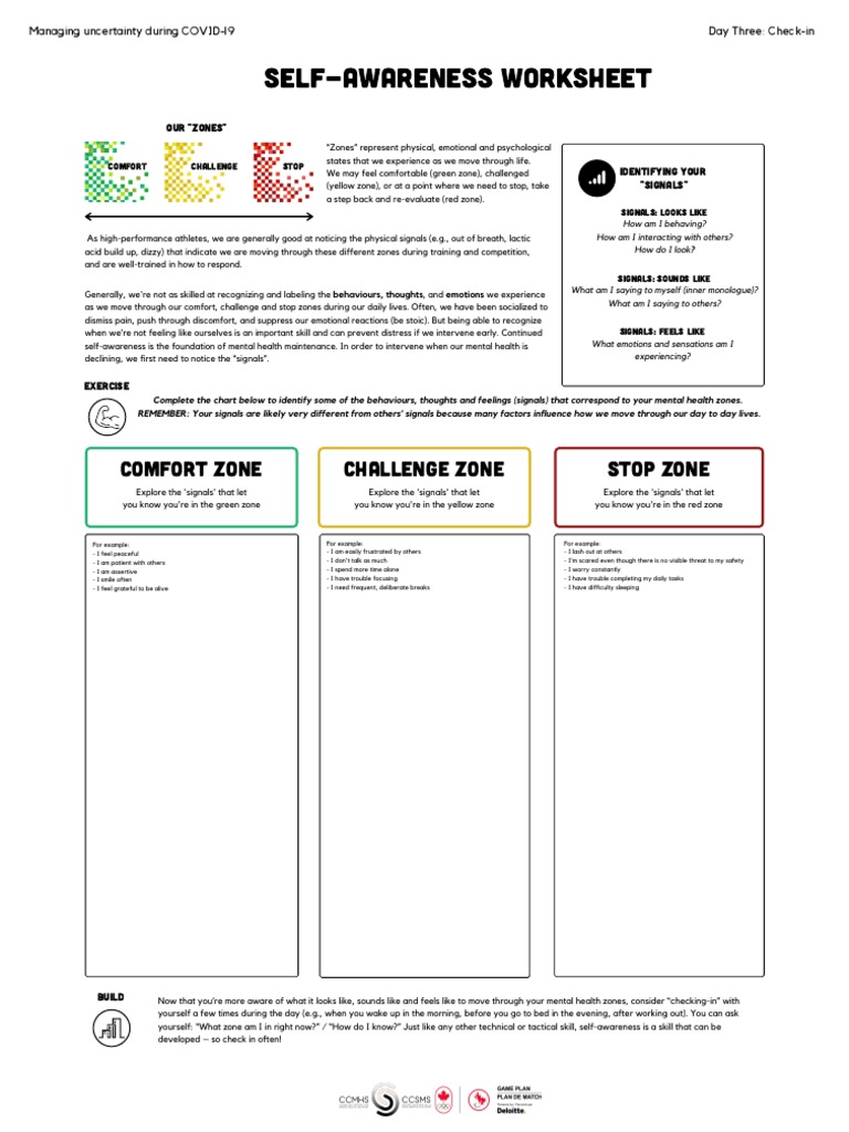 Self-Awareness Worksheet (EN) | PDF | Mental Health | Self Awareness