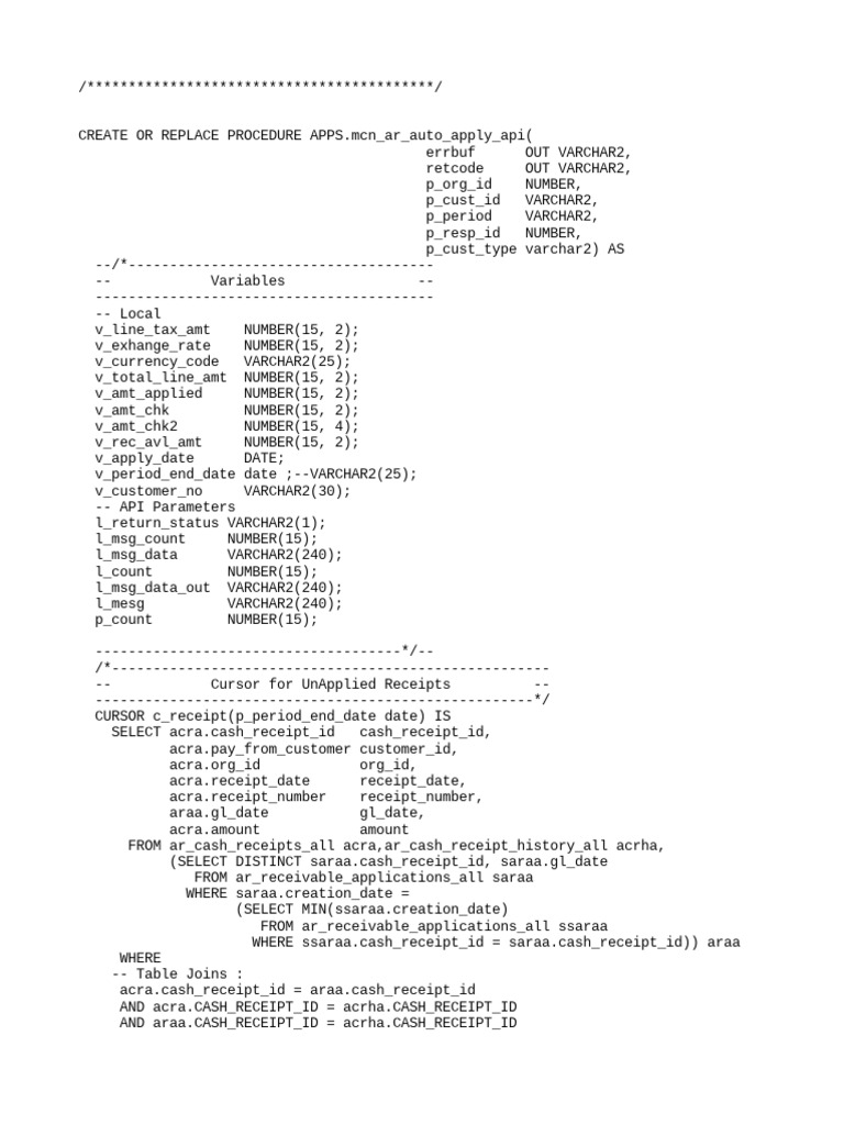 TR - Receipt Auto Application | PDF | Accounting | Software Engineering