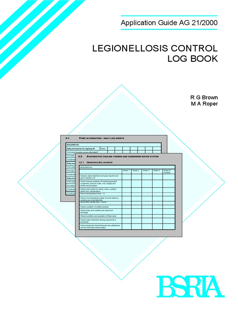 Legionellosis Control Log Book (Withdrawn) - Sample | PDF | Air ...