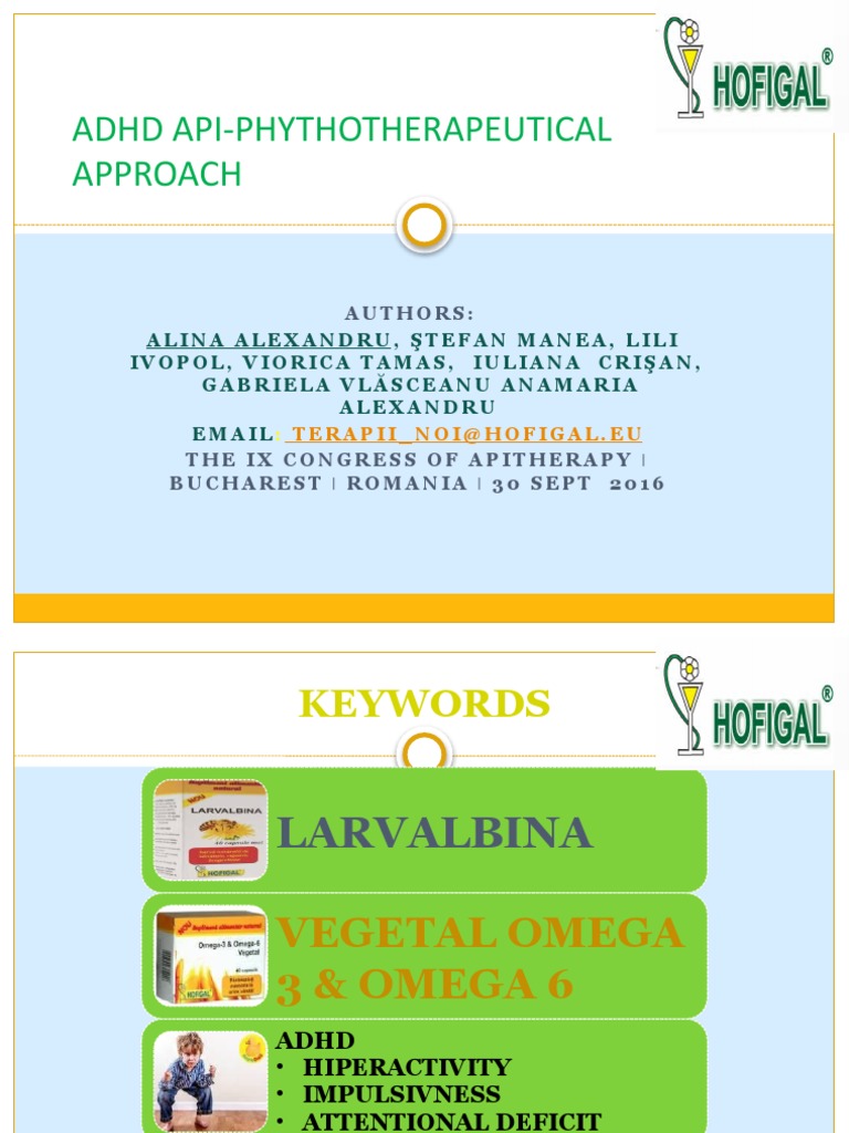Apitherapy Congres Presentation | PDF | Attention Deficit Hyperactivity Disorder | Impulsivity