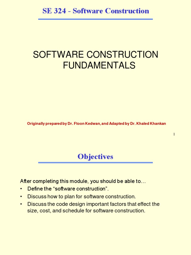 Software Construction Fundamentals Guide | PDF | Software Development ...