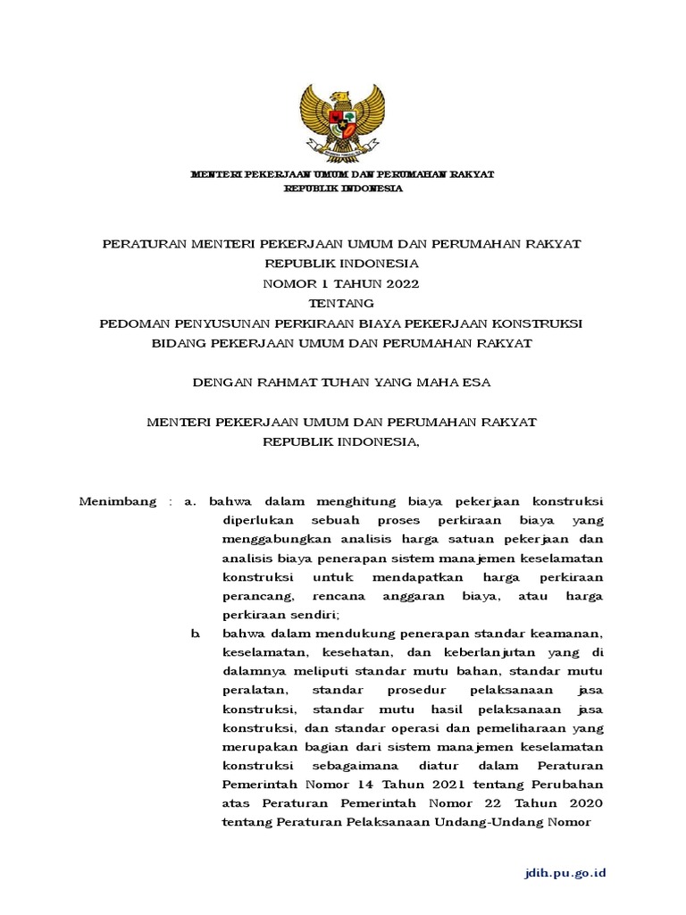 PermenPUPR 2022 HPS | PDF