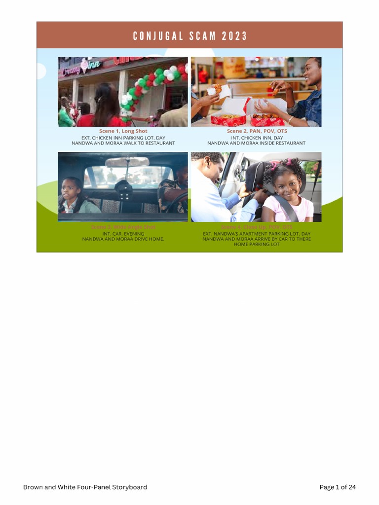 Brown and White Four-Panel Storyboard | PDF