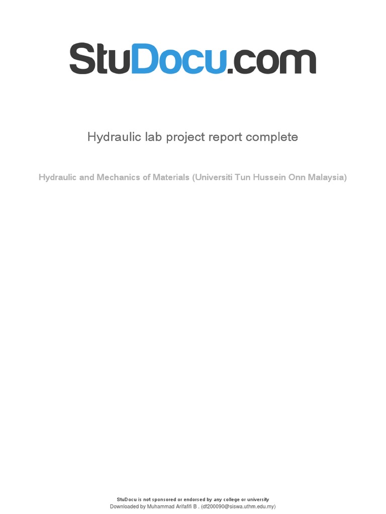 Hydraulic Lab Project Report Complete | PDF | Turbine | Physical Quantities