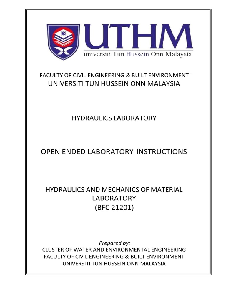 Universiti Tun Hussein Onn Malaysia: Open Ended Laboratory Instructions | PDF | Turbine ...
