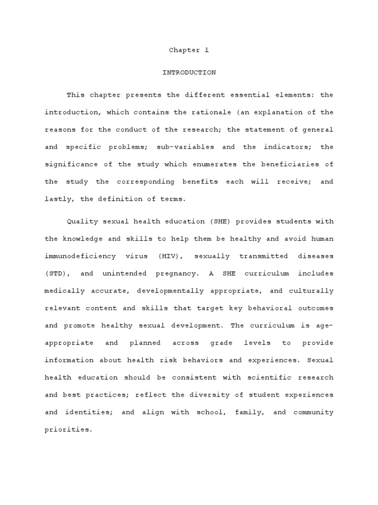 Chapter 1 Practical Research Pdf Sex Education Health Education 