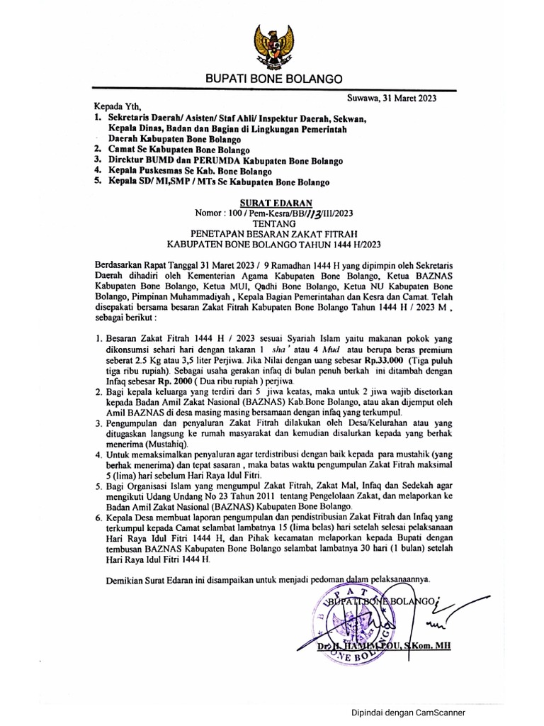 Surat Edaran Zakat Fitrah | PDF Surat Edaran Zakat Fitrah | PDF