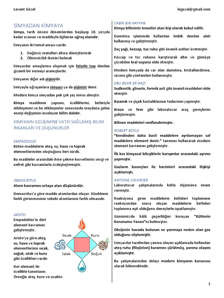 9 - 1 - Kimya Bilimi | PDF