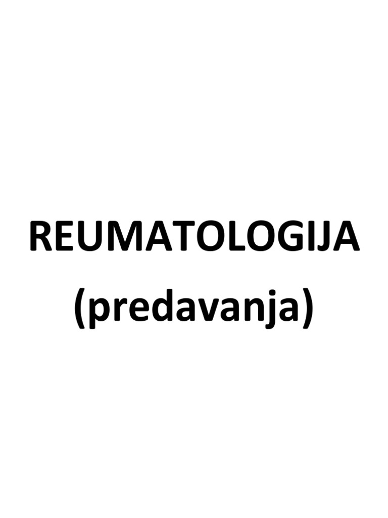 Reumatologija (Predavanja) | PDF