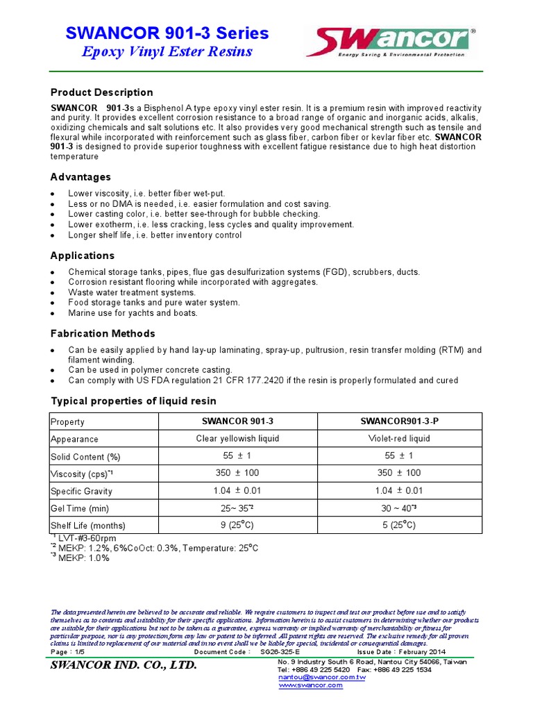 TDS SW 901 3 | Download Free PDF | Epoxy | Chemical Substances
