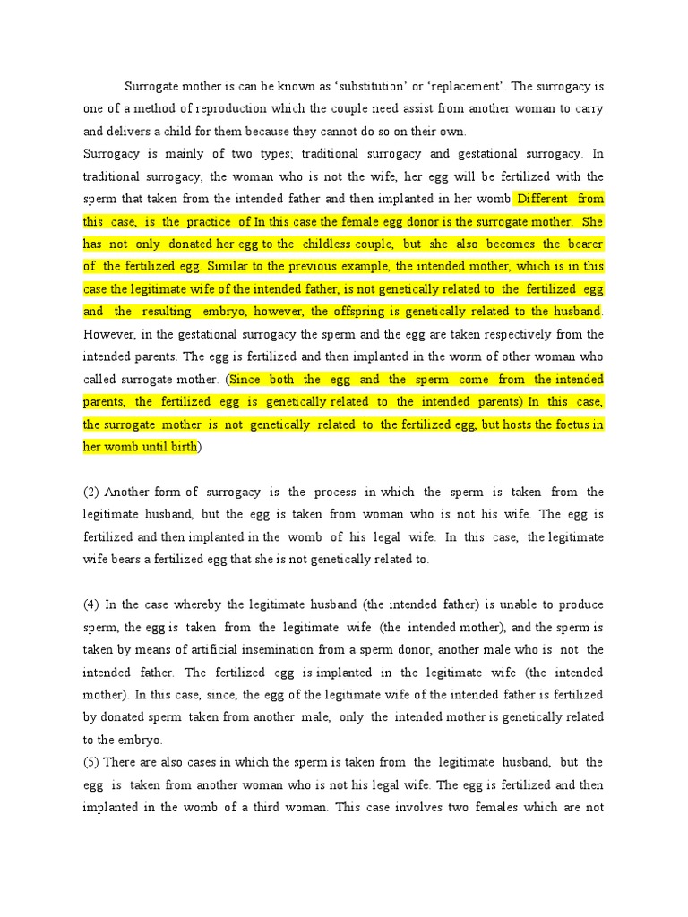 Surrogacy Case Study | PDF | Surrogacy | Mother