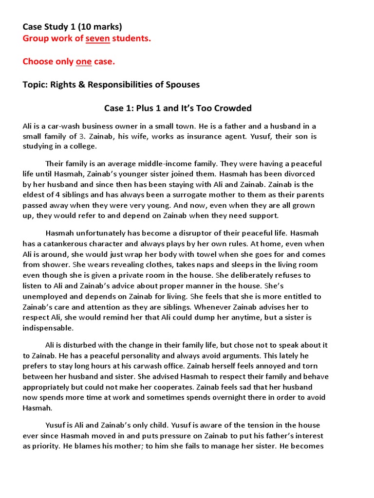 Spousal Rights and Family Dynamics Case Study | PDF | Language Arts & Discipline | Self-Improvement