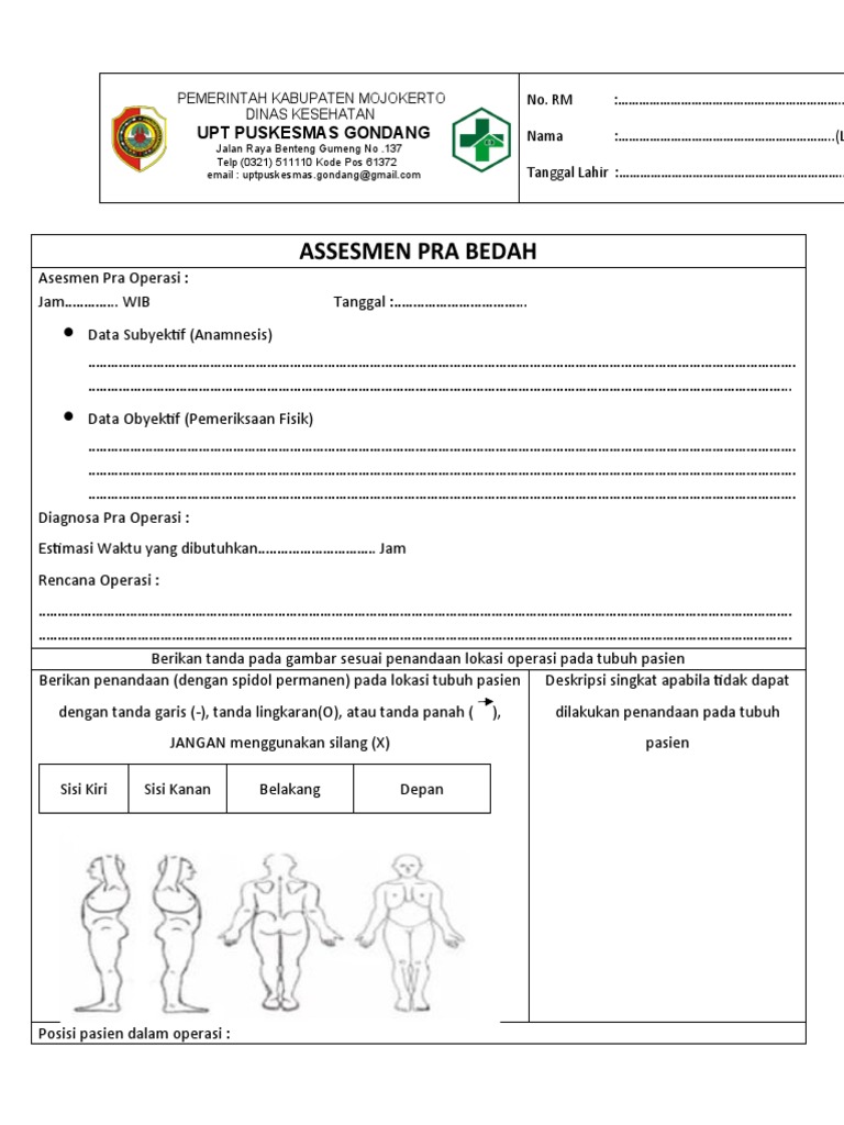 Asesmen Pra Bedah | PDF