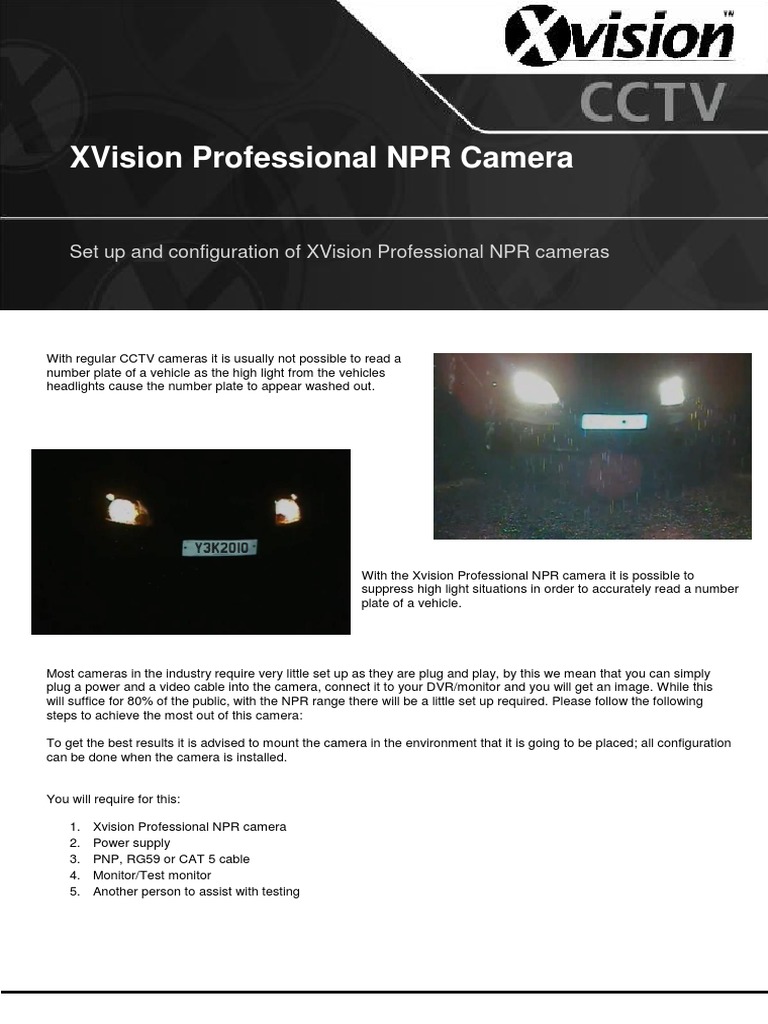 Set Up and Configuration of Xvision Professional NPR Cameras | Download ...