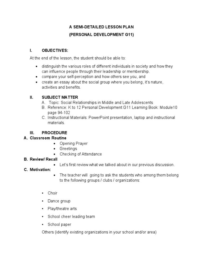 A Semi | PDF | Lesson Plan | Teachers