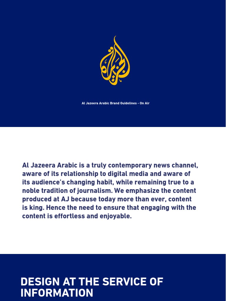 Al Jazeera Arabic Brand Guidelines - On Air | PDF | Brand | Typography