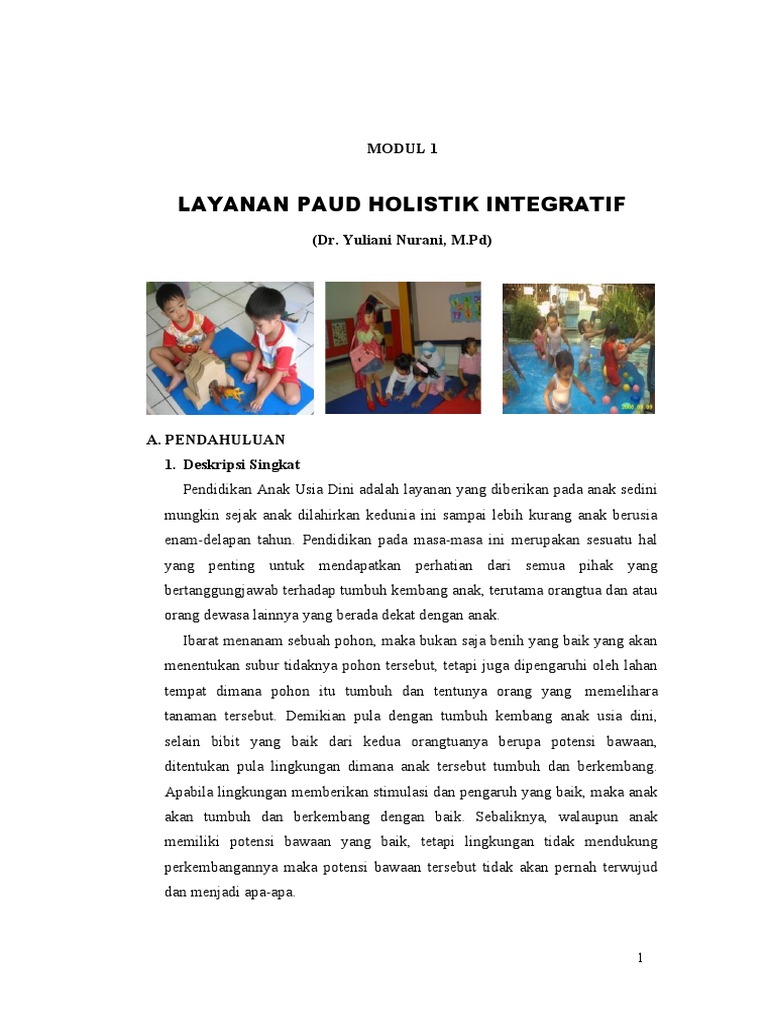 Modul PAUD Holistik Integratif | PDF