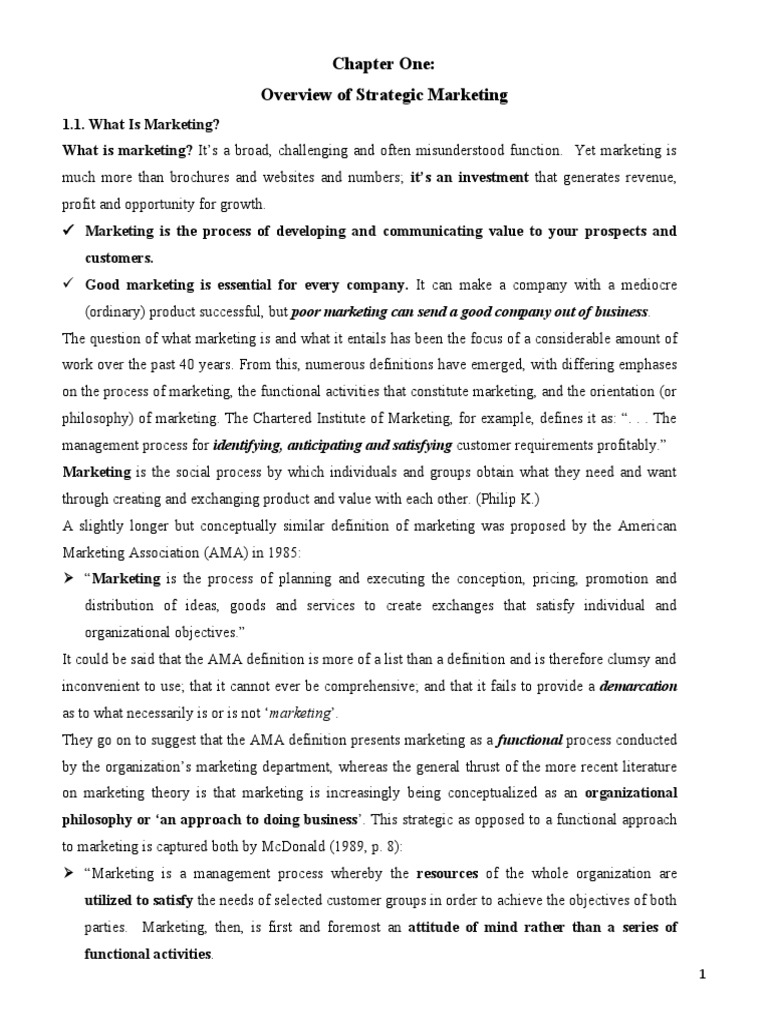 Chapter 1 | PDF | Marketing | Strategic Management