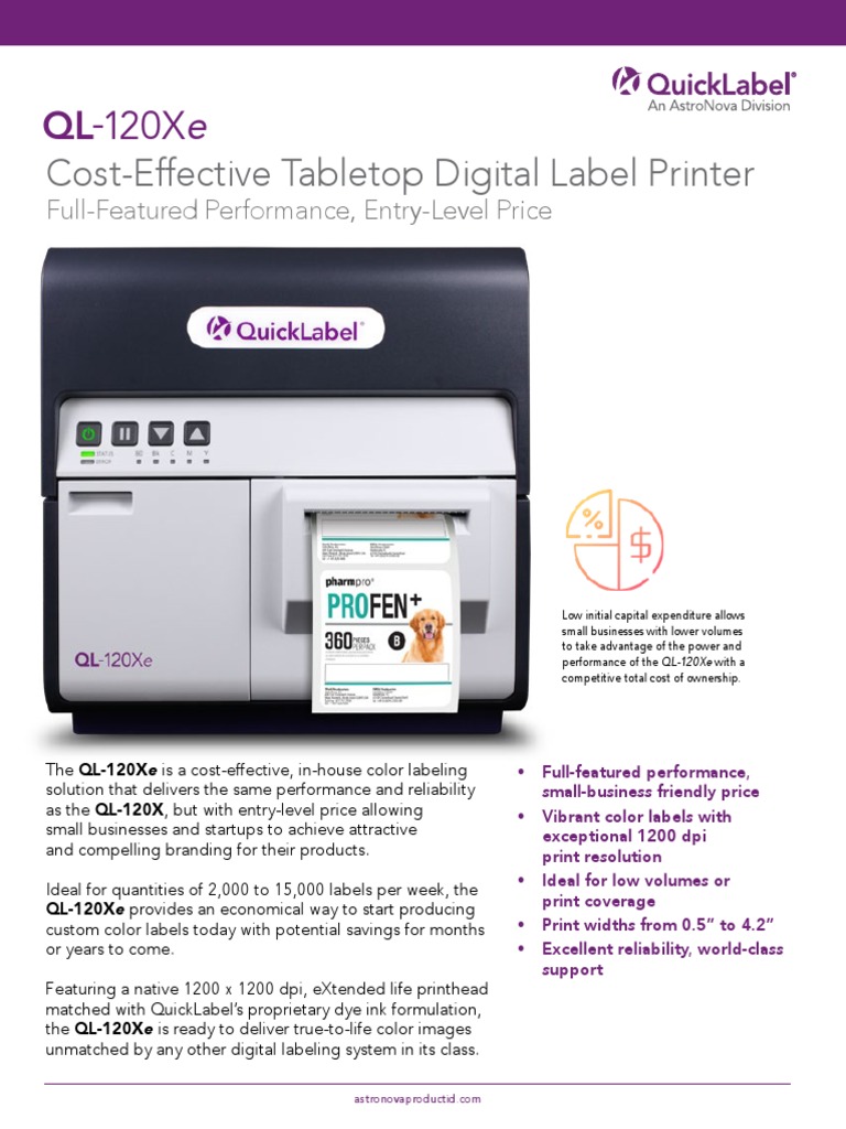 QL 120xe Flyer QuickLabel USA EN | PDF | Printer (Computing) | Computer ...