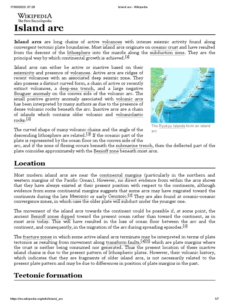 Island Arc: Location | PDF | Nature | Physical Geography