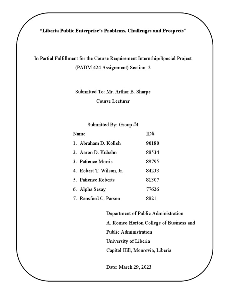 Liberia SOEs: Challenges & Prospects | PDF | State Owned Enterprise | Liberia