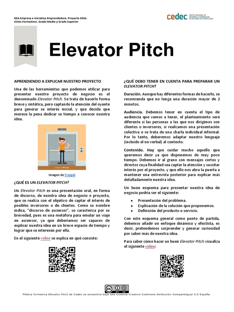 Cedec Pildora Elevator Pitch | PDF