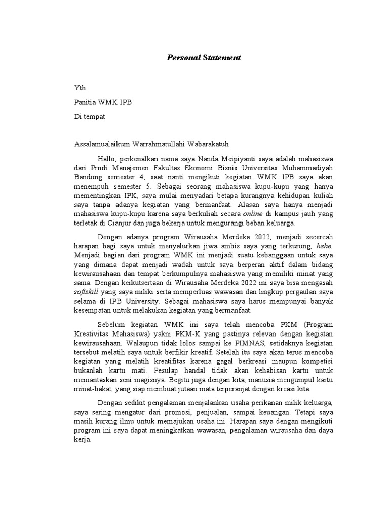 Personal Statement | PDF