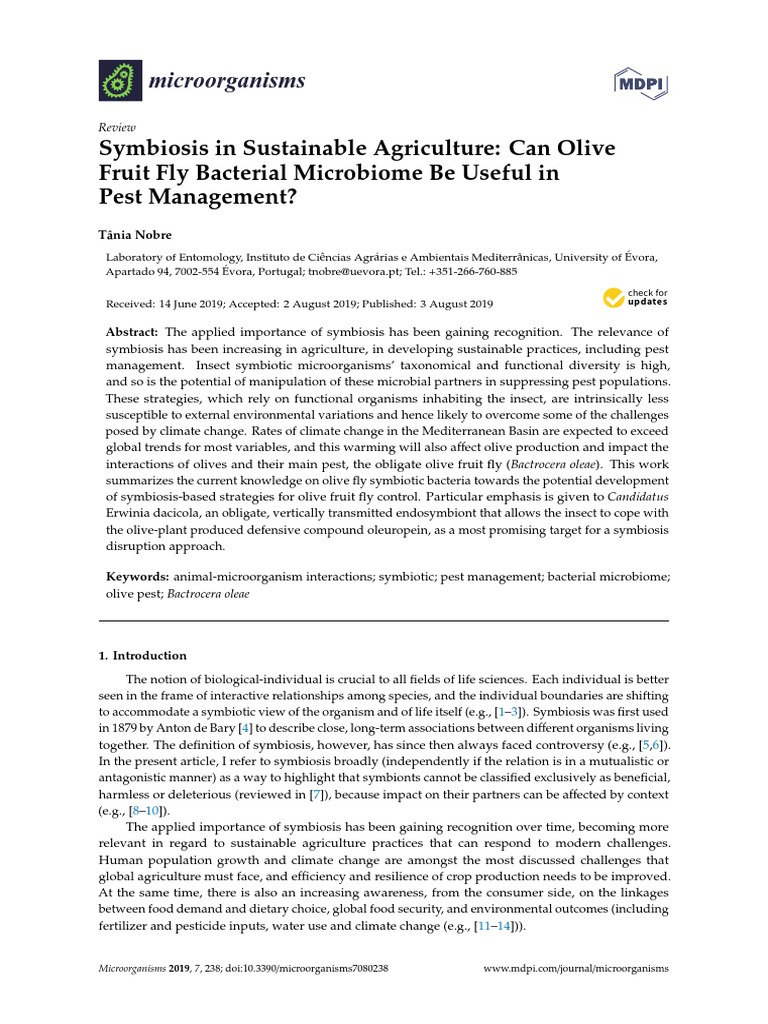 Symbiosis in Sustainable Agriculture - Can Olive Fruit Fly Bacterial ...
